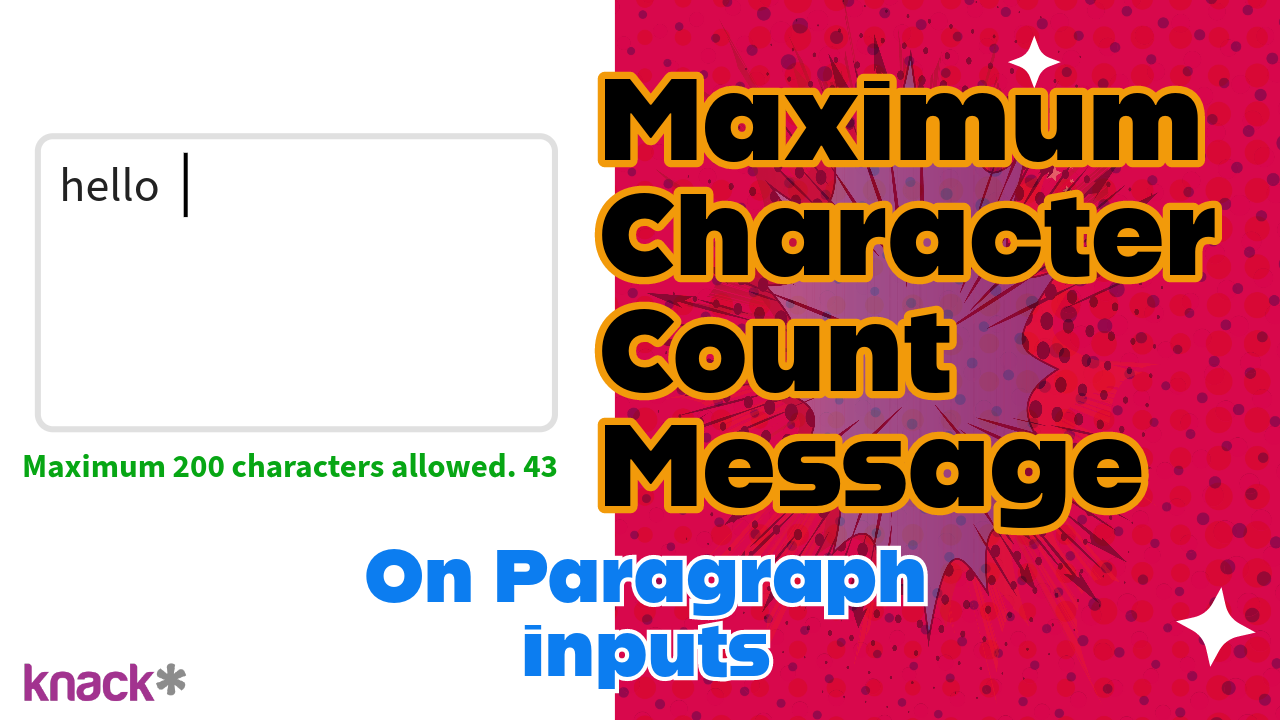 Maximum Character Count Maximum Character Count